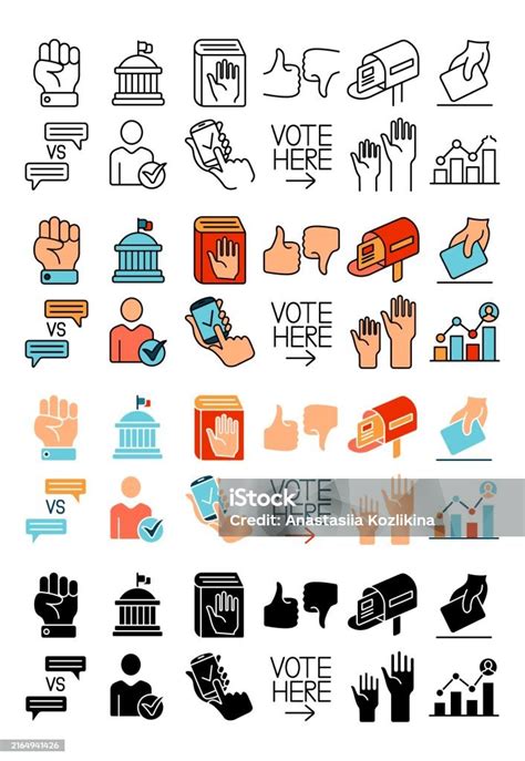 선거 세트 아이콘입니다 후보자 투표 달력 캠페인 연설 투표 투표함 Id 카드 유권자 선거 그래프 차트 토론 정치 집회 유권자