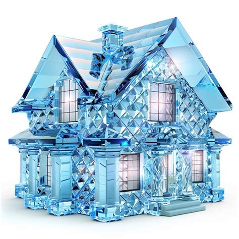 Premium Photo A Close Up Of A Crystal House With A Lot Of Windows