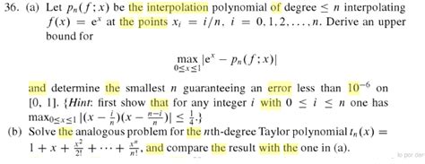Solved A Let Pn F X Be The Interpolation Polynomial Of Chegg Com