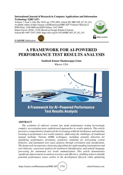 Pdf A Framework For Ai Powered Performance Test Results Analysis