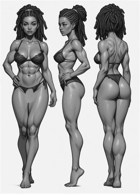 Artstation 525 Ebony Colombian Afro Nude Lingerie Various Sketch