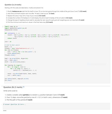 Solved Question 2a 4 Marks Starting With The Code And Data