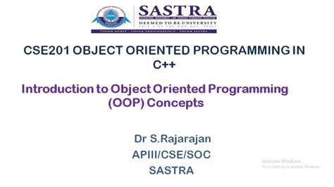 Introduction To Oops Concepts Youtube