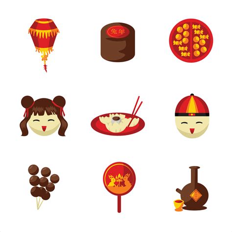 Chinese New Year Icon Set 15568056 Vector Art At Vecteezy