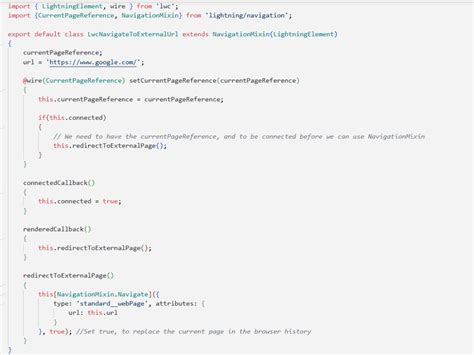 navigate to external url from lightning component tab sainisalesforce