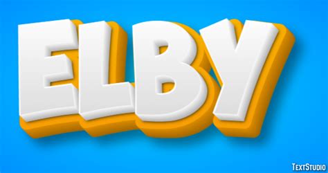 Elby Yellow White 3d Text Effect Generator