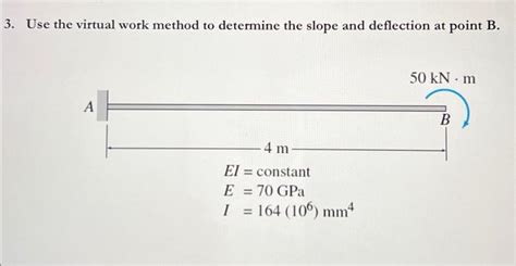 Solved 3 Use The Virtual Work Method To Determine The Slope