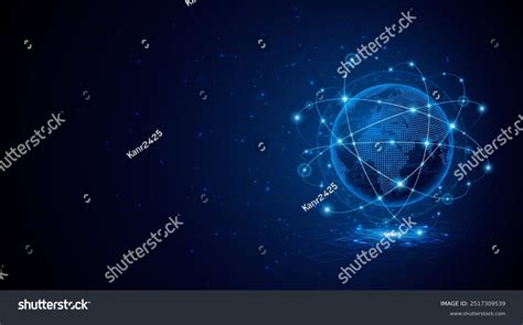 Global Network Connectivity Communication Technology World Stock Vector