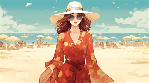 Download Woman Beach Smile Royalty Free Stock Illustration Image