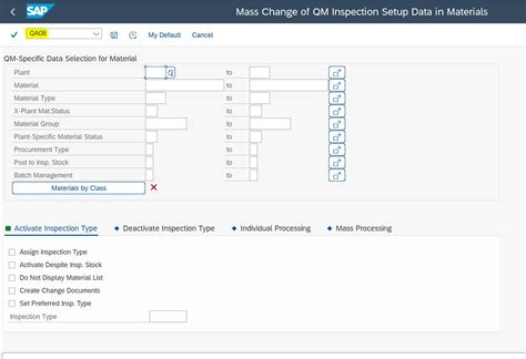 Mass Assignment Of Inspection Types Qa08 Sap Community