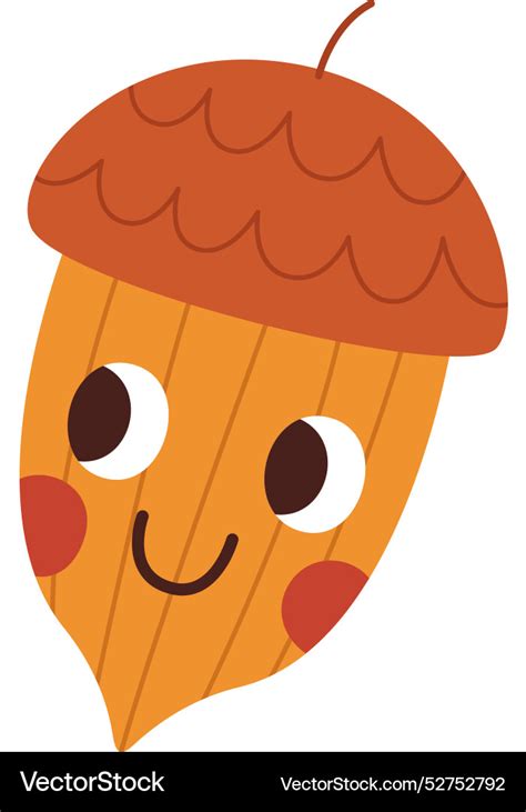 Autumn Acorn Character Royalty Free Vector Image