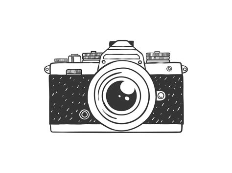 Camera Retro Hand Drawn Camera Illustration In Sketch Style Vector Image 16185005 Vector Art