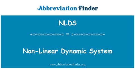 Nlds Significa Sistema Dinámico No Lineal Non Linear Dynamic System