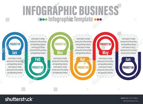 6 Project Modern Timeline Diagram Progress Stock Vector Royalty Free 2271774811 Shutterstock