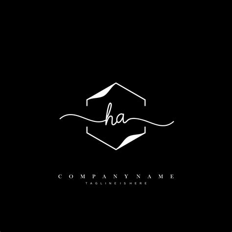 Ha Initial Handwriting Minimalist Geometric Logo Template Vector 26153625 Vector Art At Vecteezy