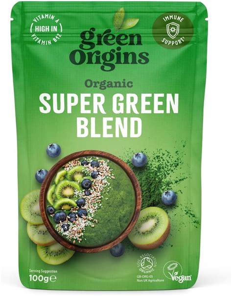 Green Origins Organic Super Green Blend Powder 100g Uk