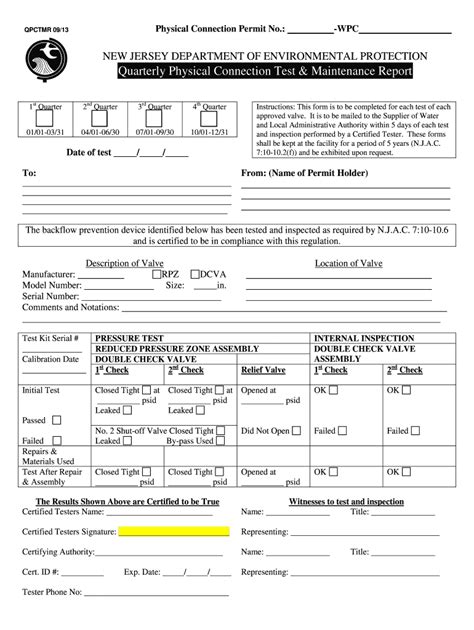 New Jersey Backflow Test Forms 2020 2021 Fill And Sign Printable Template Online Us Legal Forms
