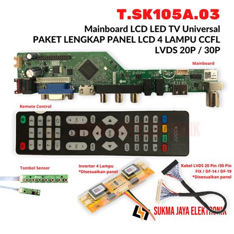 Jual PAKET LENGKAP PANEL LCD TV MONITOR 4 LAMPU CCFL UNIVERSAL LCD LED TV BOARD Shopee Indonesia