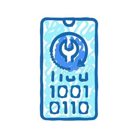 Cell Phone Data Recovery Icon Doodle Illustration Stock Illustration