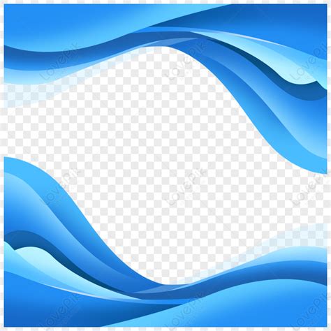 물결 모양의 추상 그라데이션 블루 비즈니스 장식 테두리 일러스트하늘색웨이브 Png 일러스트 무료 다운로드 Lovepik