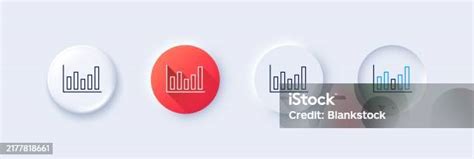 Column Chart Line Icon Financial Graph Line Icons Vector Stock Illustration Download Image Now