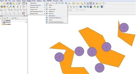 Calculating The Area Covered By A Polygon Feature Within A Buffer Area Of A Point In Qgis