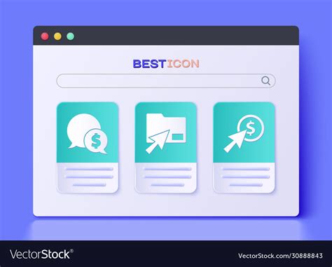 set cursor click document folder speech bubble vector image