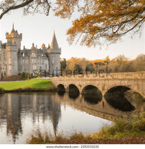 Majestic Castle Glowing Windows Foreground Bathed Ai Generated Image