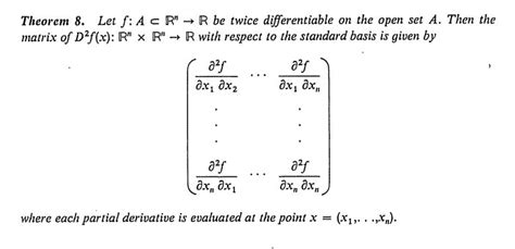 Real Analysis Which Is The Correct Hessian Matrix The Standard