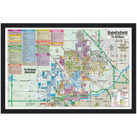 Bakersfield Map The Northwest Kern County Ca Poster Print Otto Maps