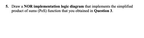 Solved 5 Draw A Nor Implementation Logic Diagram That