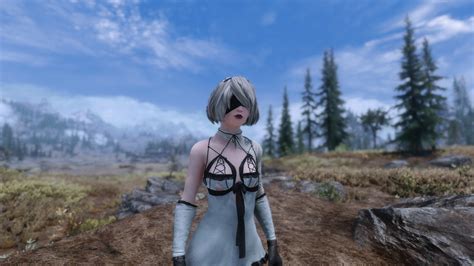 Nier Automata Yorha Model 2b Armor Set For Skyrim Se 3bbb Hdt Smp