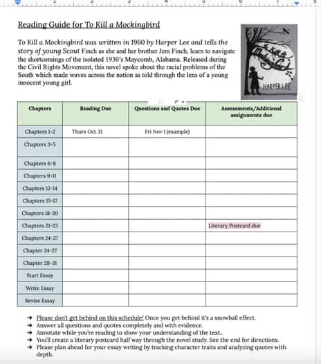To Kill A Mockingbird Reading Guide By Reading Guide Queen Tpt