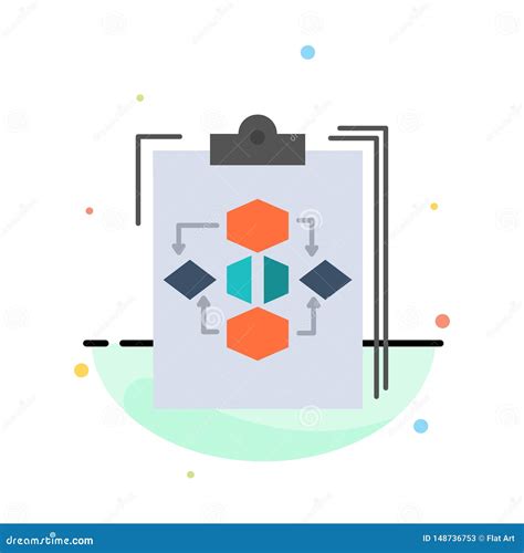 Clipboard Business Diagram Flow Process Work Workflow Abstract Flat Color Icon Template