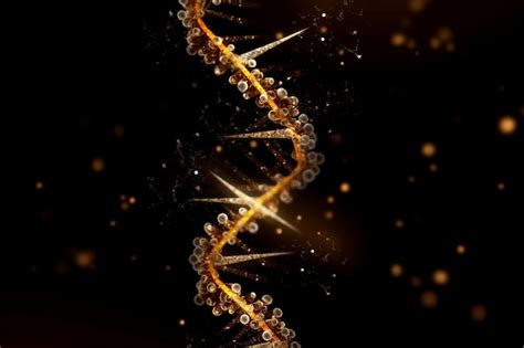 Premium Ai Image Gold Helix Human Dna Structure