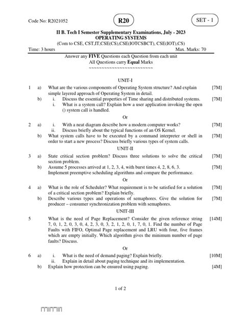 operating systems july 2023 pdf operating system computer science