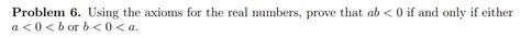 Solved Problem 6 Using The Axioms For The Real Numbers