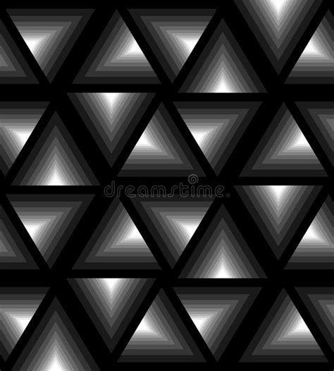 Seamless Monochrome Triangle Pattern Gently Shimmering From Light To Dark Visual Volume Effect
