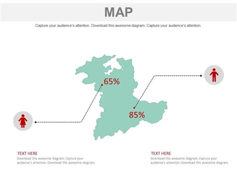 Map With Male Female Population Comparison Powerpoint Slides