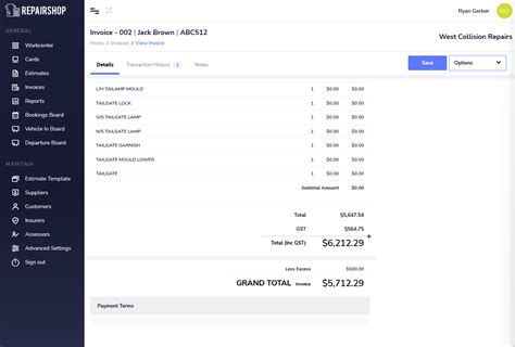 View Edit An Invoice REPAIR SHOP HELP CENTRE