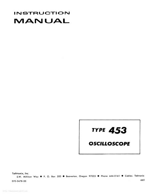 Tektronix 453 Service Manual Pdf