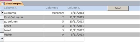 Sort Template Sort Database
