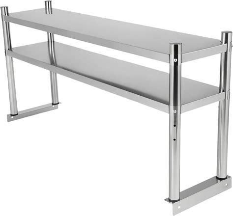 Bilpikogoo Stainless Steel Overshelf For Prep And Work Table Double Overshelf 12” X