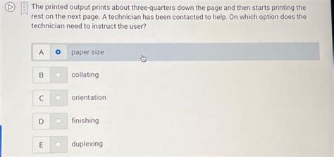 Solved The Printed Output Prints About Three Quarters Down