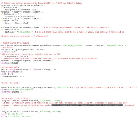 Creating A Script Tool Runtimeerror The Value Type Is Incompatible