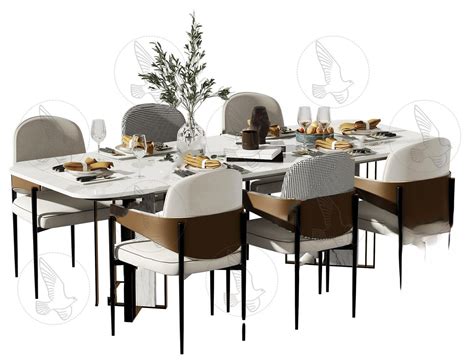 Full Collection Dining Set 3d Models Vol11