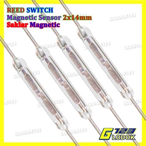 Jual Saklar Reed Switch 2x14mm Magnetic Sensor Magnetron Detektor Alarm