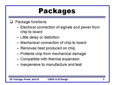 Introduction To Cmos Vlsi Design Lecture 20 Package