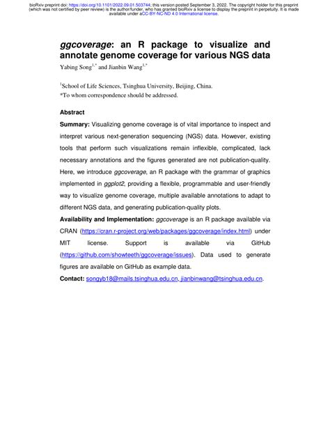 PDF Ggcoverage An R Package To Visualize And Annotate Genome