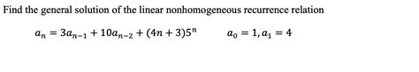Solved Find The General Solution Of The Linear